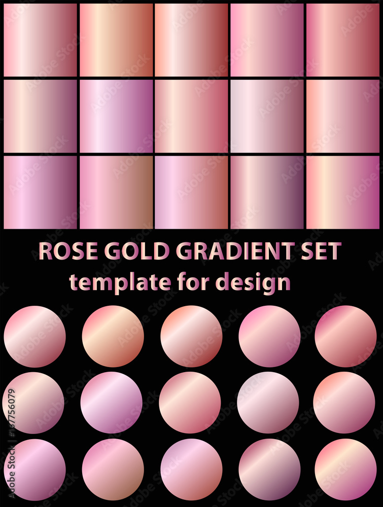 Set of rose gold gradients for fashion background, wallpaper. Vector ...