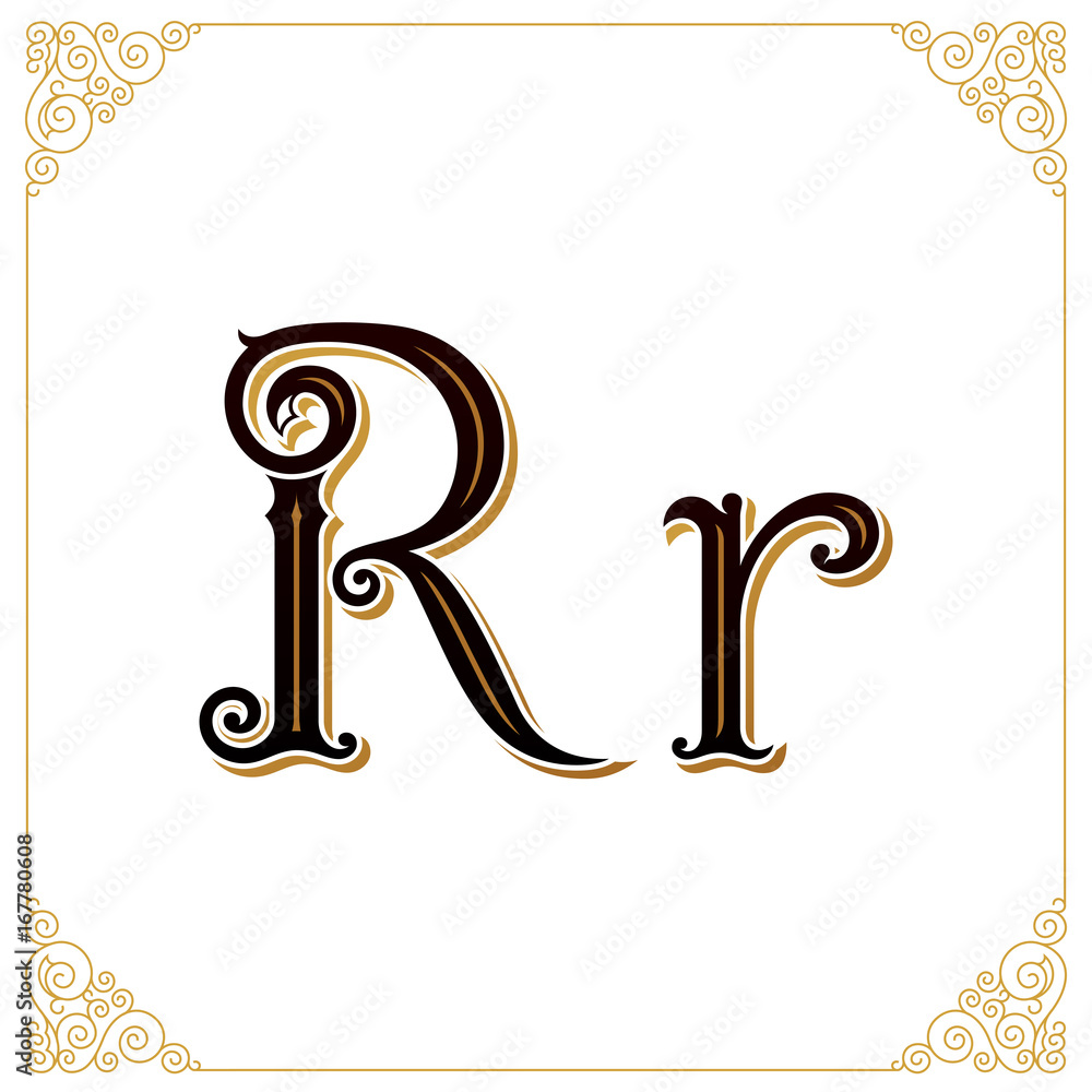 Vector Vintage Font. Letter and monogram in the calligraphic style ...