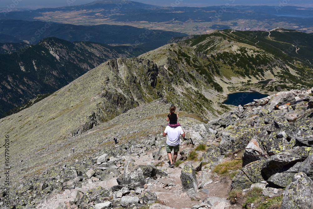 Mount Musala - the highest peak on Balkan Peninsula, steep rocky ...