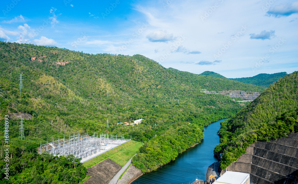 The power station at the Srinagarind Dam the biggest rockfill dam in ...