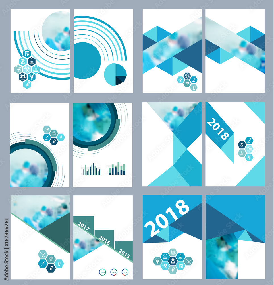 Medical brochure design template. Flyer with inline medicine icons ...