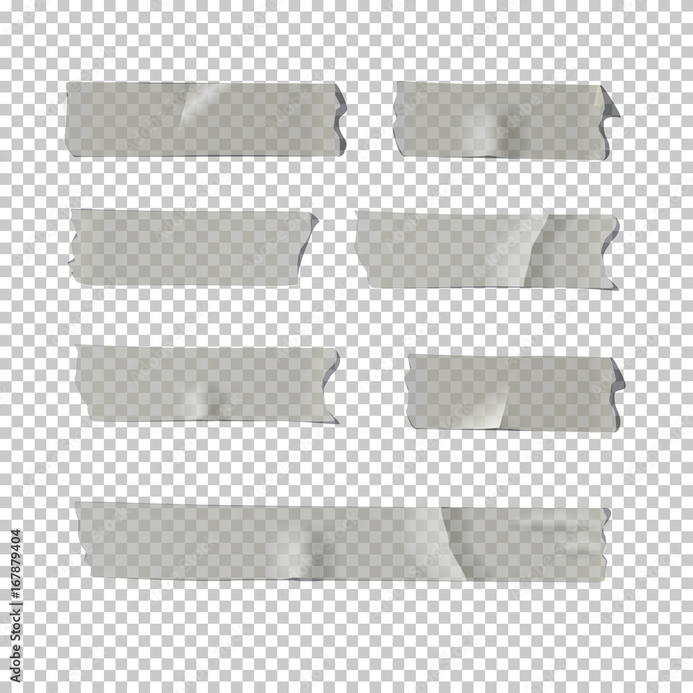 Adhesive tape set isolated on transparent background. Vector realistic ...