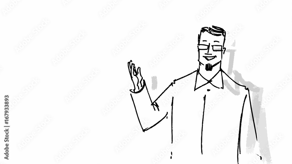 Man explaining something Vector sketch for storyboard, projects ...