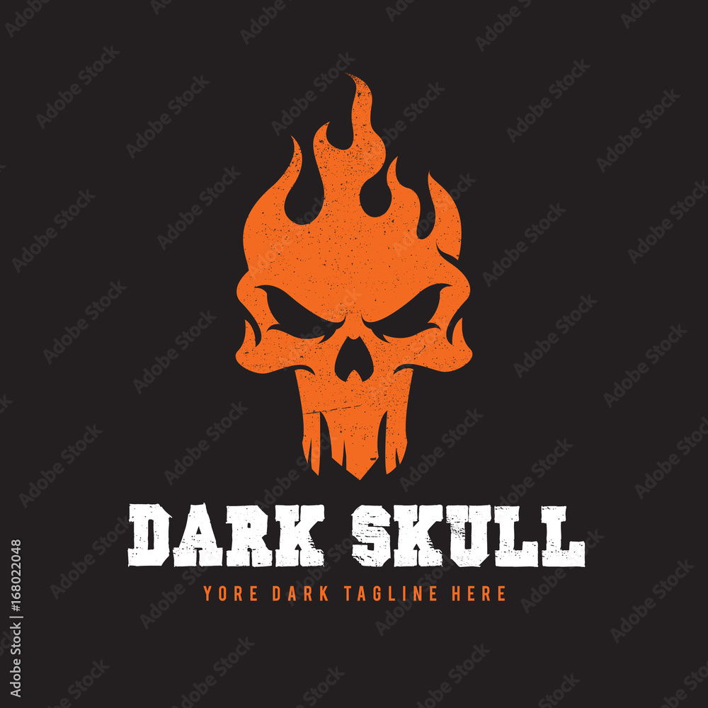Dark Skull Logo template. Stock Vector | Adobe Stock