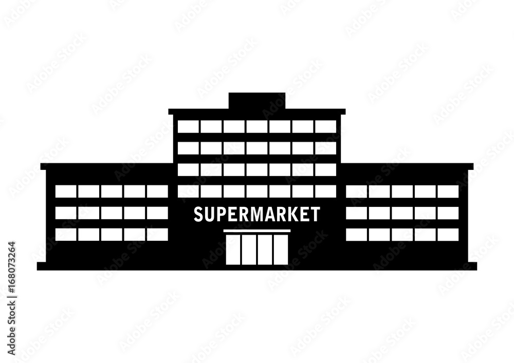 Supermarket vector icon on white background Stock Vector | Adobe Stock
