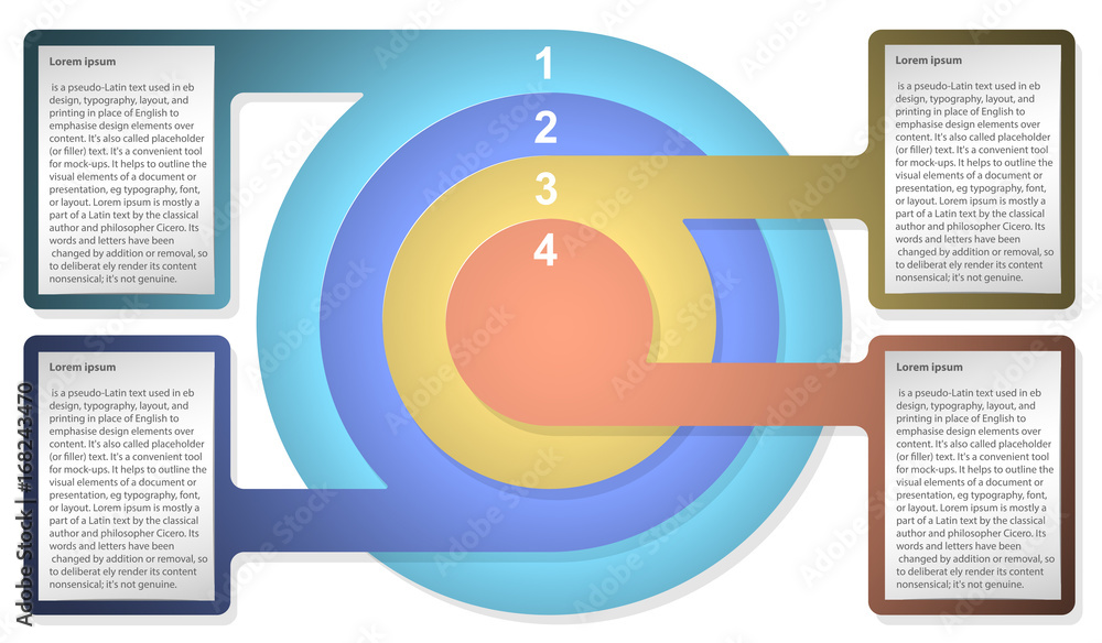 Infographic diagram template with concentric circles. For web design ...