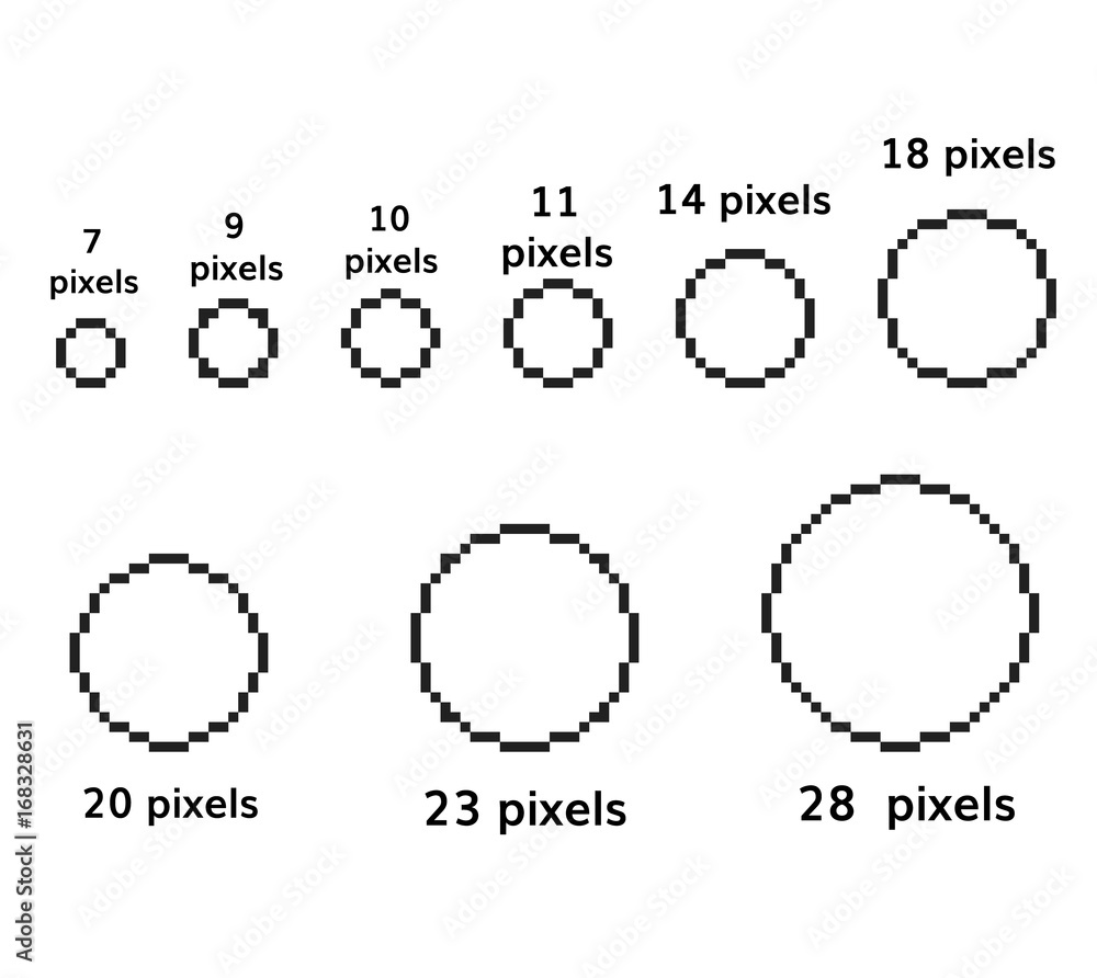 Vector de Stock pixel circle set | Adobe Stock