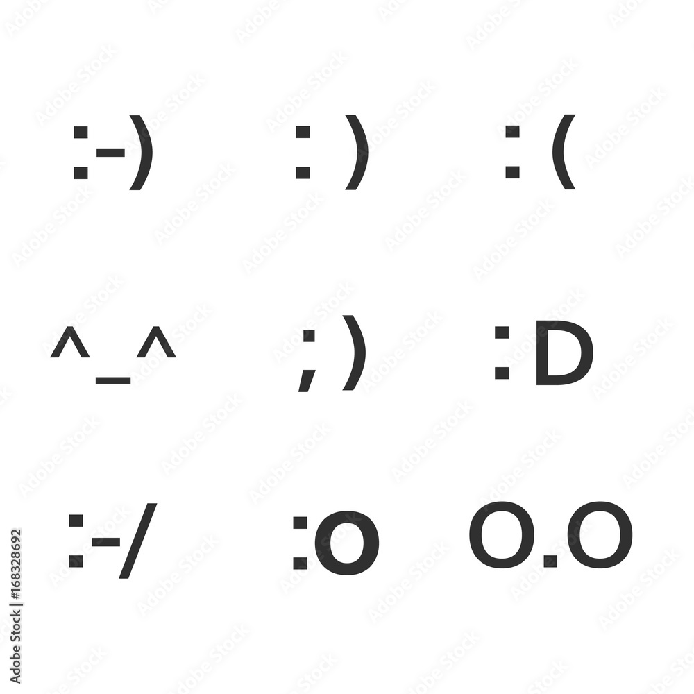 symbols emoji alphabet smile faces Stock Vector | Adobe Stock