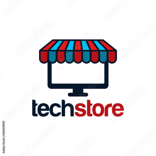 computer store logo designs, Tech Store logo designs template vector ...