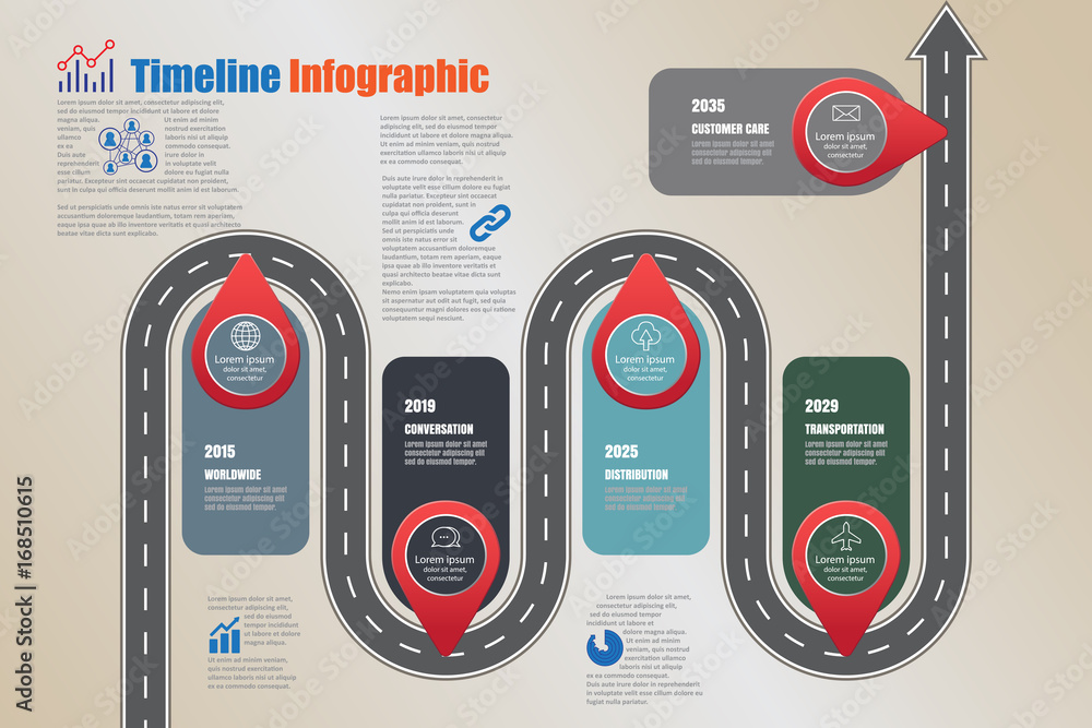 Business road map timeline infographic icons designed for abstract ...