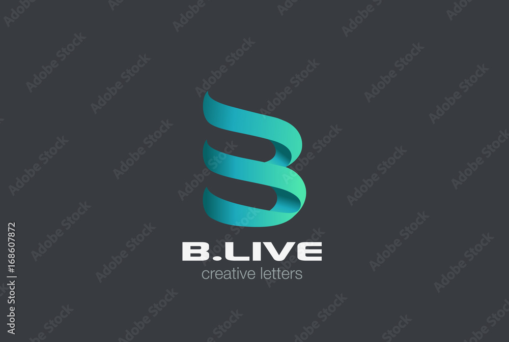 Letter B ribbon Logo vector. Media Corporate Business icon Stock Vector ...