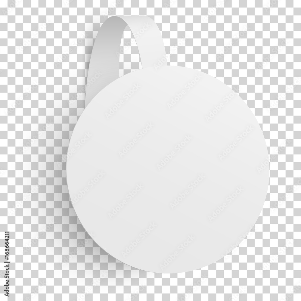 White advertising paper wobbler isolated on transparent background ...