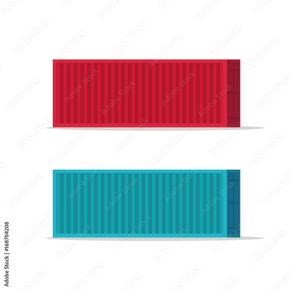 Large shipping containers vector illustration isolated on white ...