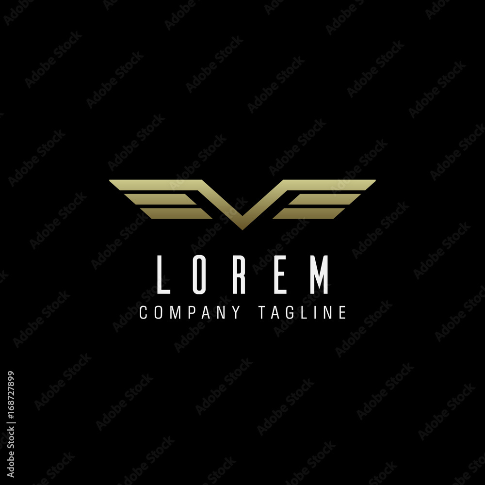 Letter V wings logo.luxury design concept template Stock Vector | Adobe ...