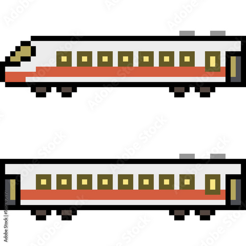Vector Pixel Art Train Front Stock Vector Illustration Of Window | My ...