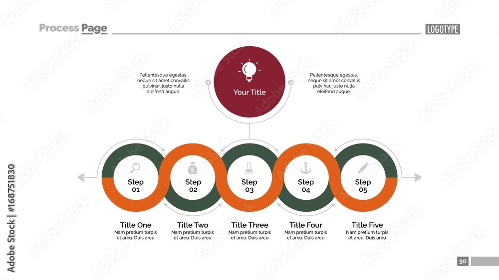 Circle process chart slide template Stock Vector | Adobe Stock