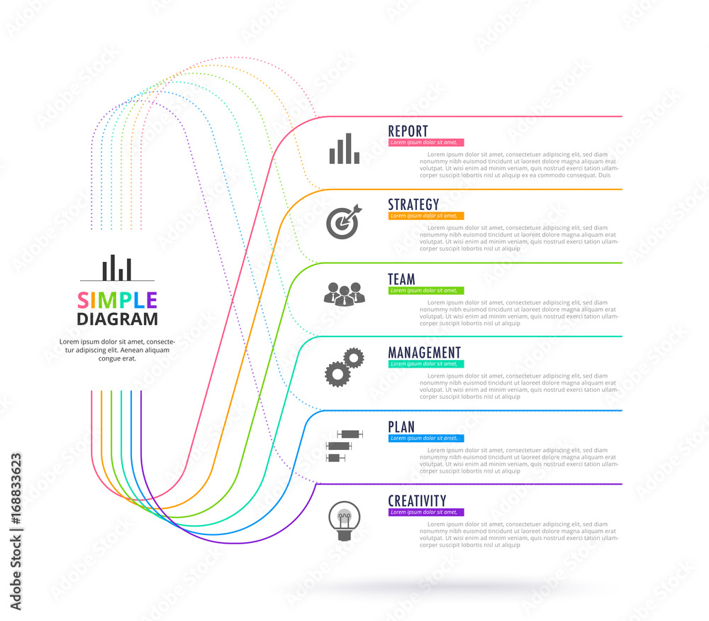 Business data visualization. Process chart. Abstract elements of graph ...