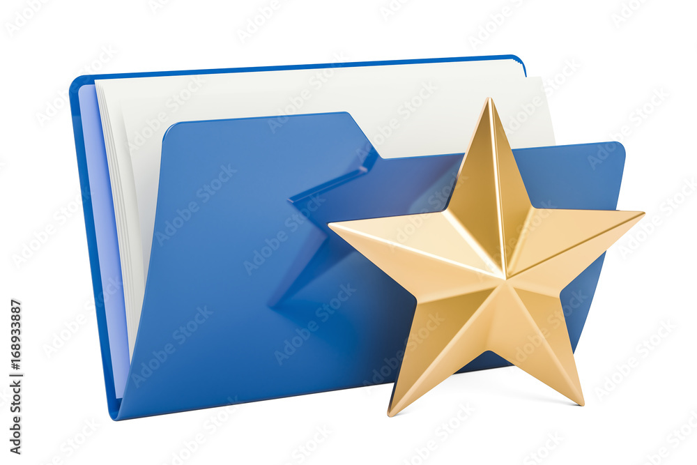 Computer folder icon with star, 3D rendering Stock Illustration | Adobe ...