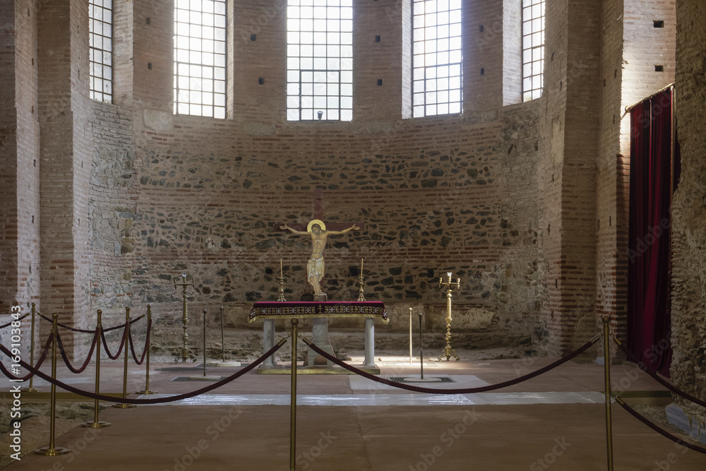 Rotunda of Galerius cylindrical structure in Thessaloniki Greece inside ...