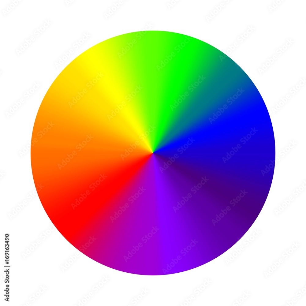 Circular gradient rainbow, vector round color palette cone rainbow ...