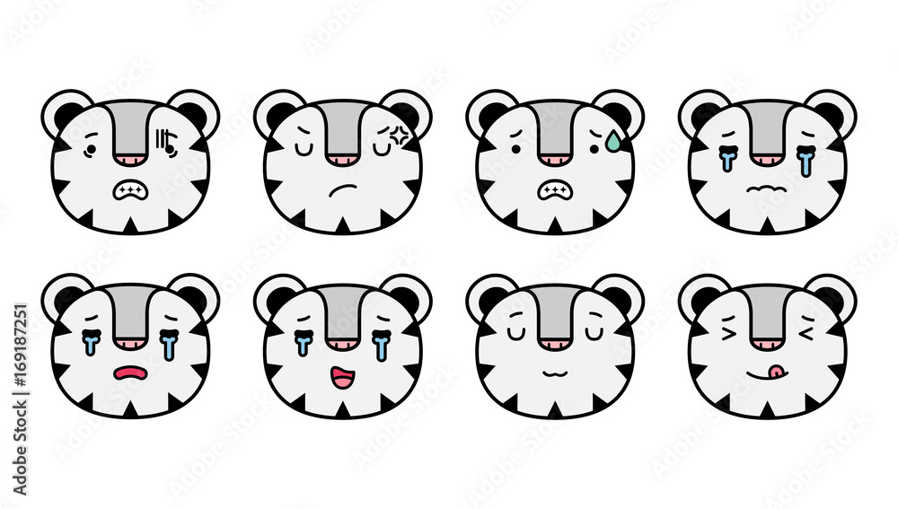 Set of emoticons, emoji isolated on transparent background, vector ...