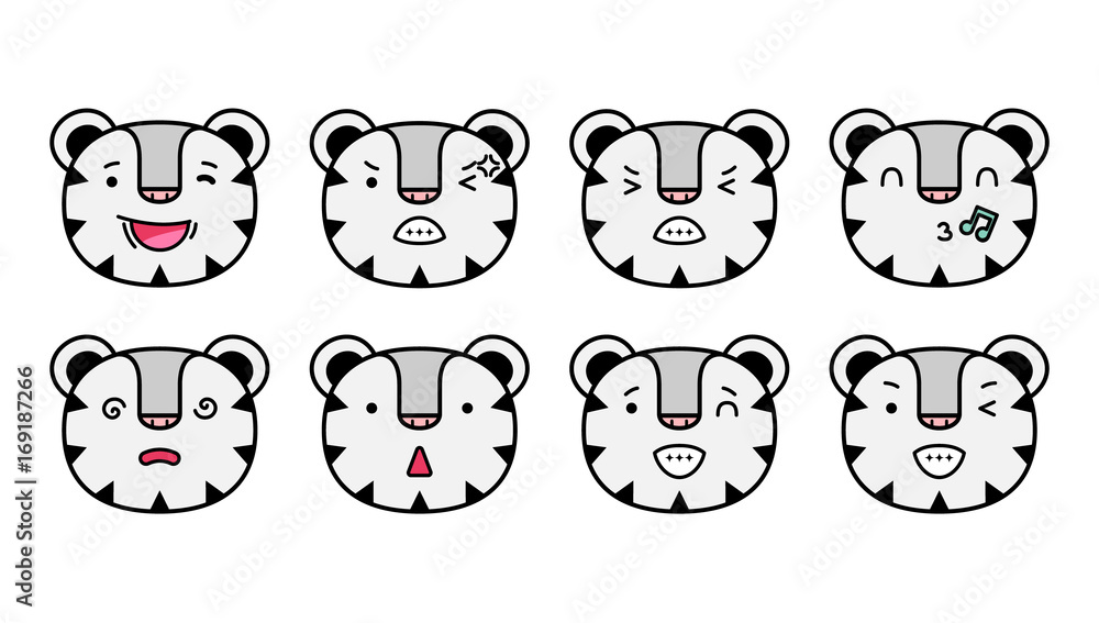 Set of emoticons, emoji isolated on transparent background, vector ...