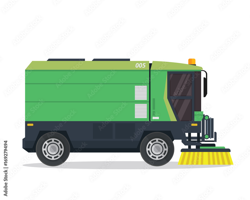 Modern Street Sweeper Truck Illustration Logo Stock Vector | Adobe Stock