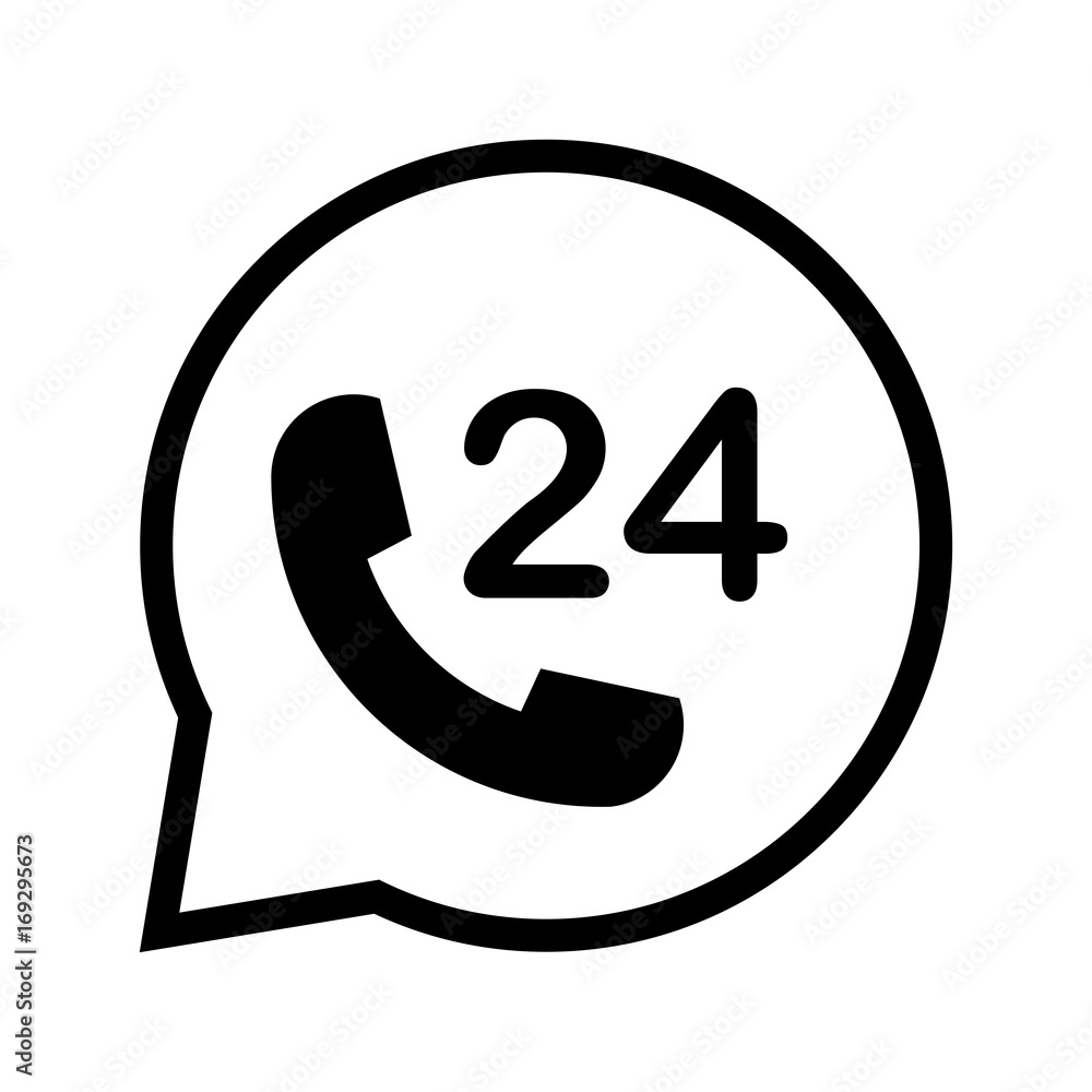 Call Center 24 hours icon - vector iconic design Stock Vector | Adobe Stock