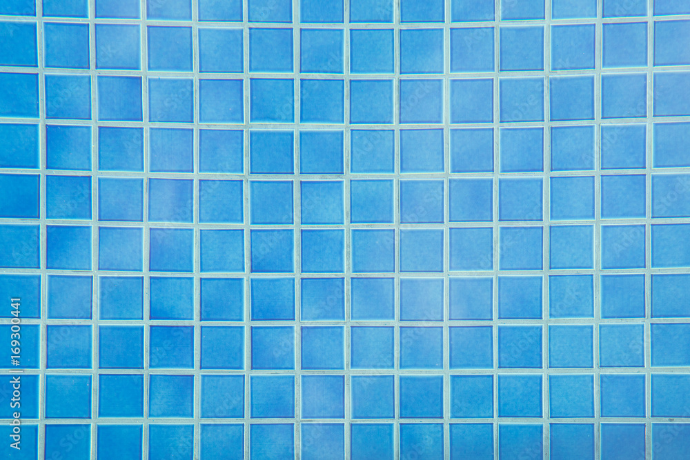 Pool tile texture, Blue tiles mosaic background Stock Photo | Adobe Stock