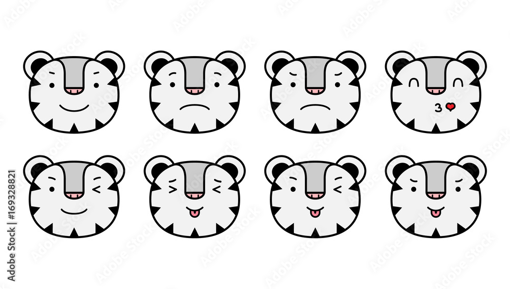 Set of emoticons, emoji isolated on transparent background, vector ...