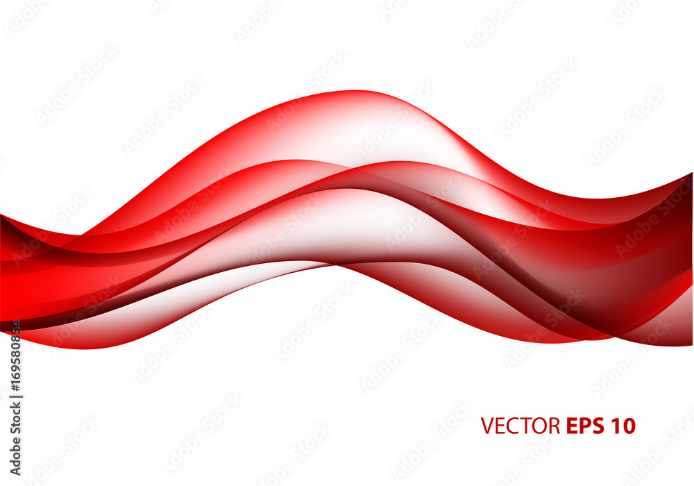 Abstract red wave on white background vector illustration. Stock Vector ...