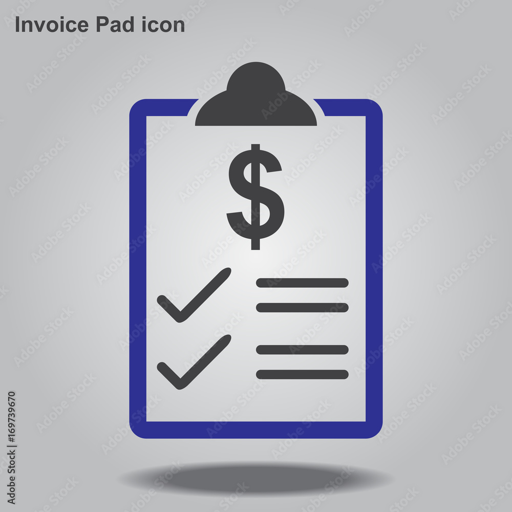 Invoice Pad icon, Designed for software and web interface toolbars and ...
