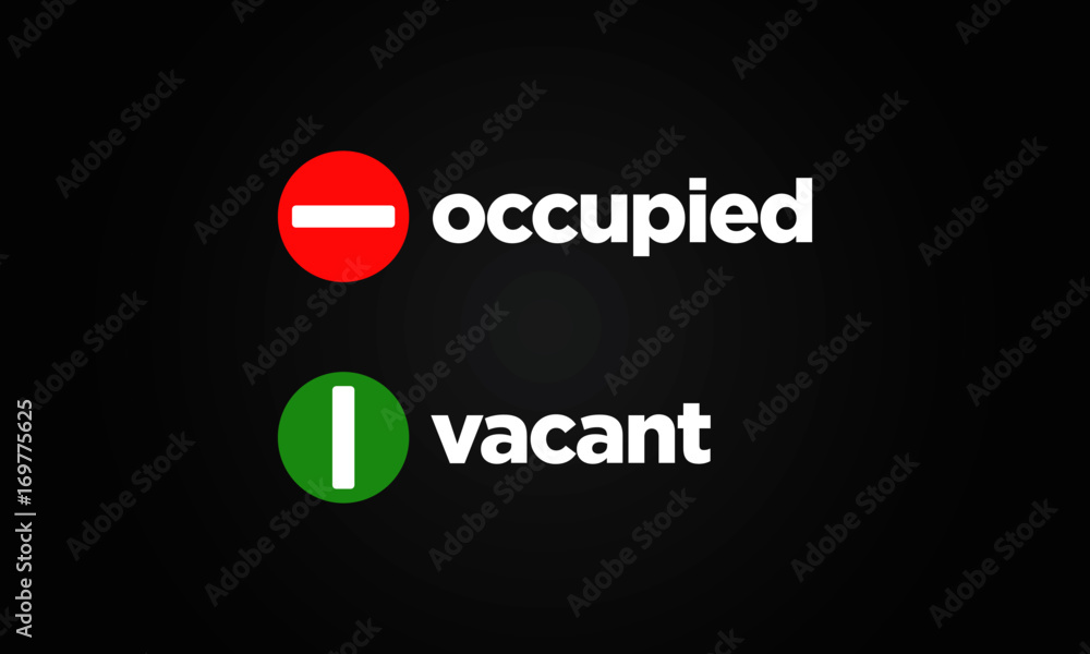 Occupied and Vacant Sign Flat Style Modern Design Stock Vector | Adobe ...