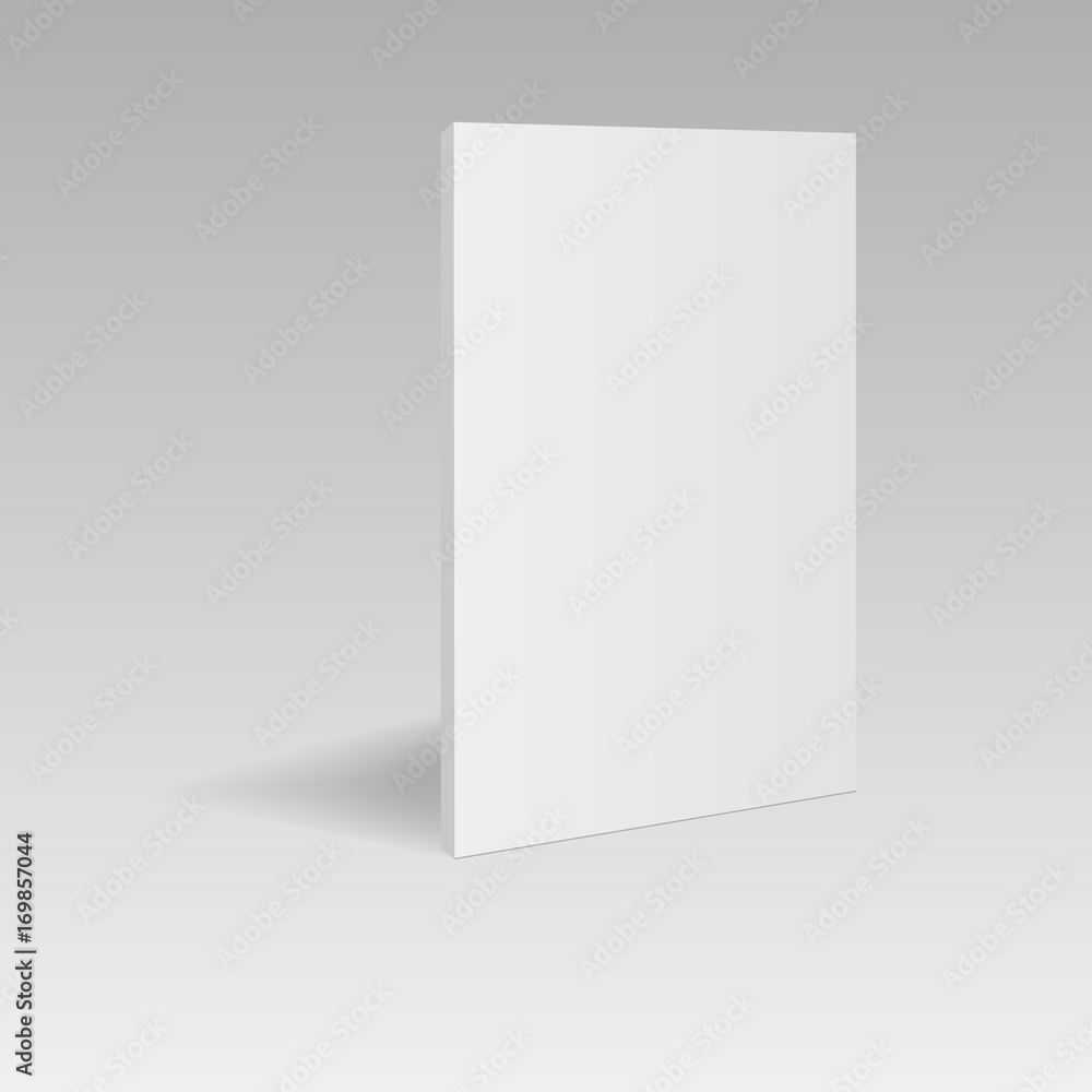 Blank vertical book template in perspective view. Vector illustration ...