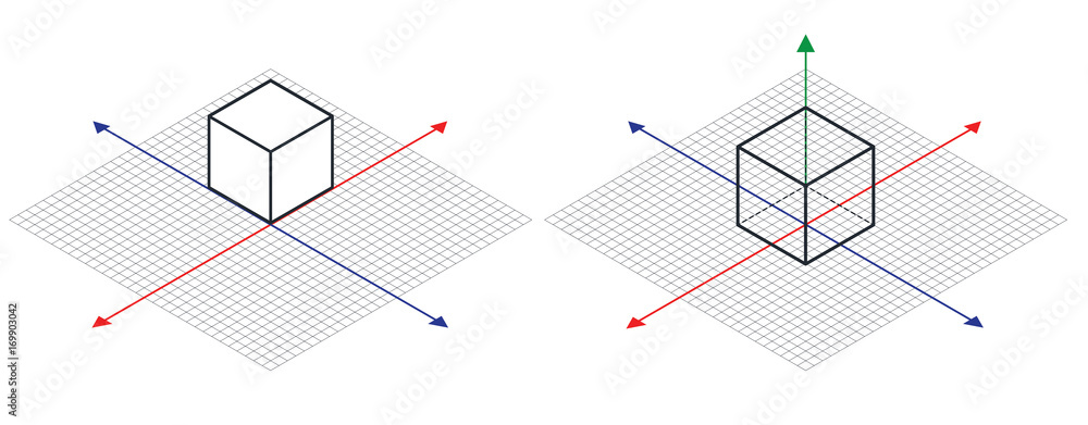 Image vectorielle Stock Isometric drawing a thirty degreesangle is ...