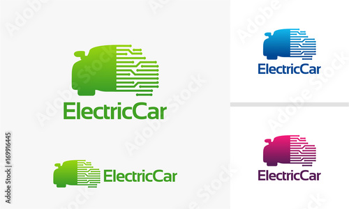 Automotive repair, Electric Car logo template, Digital Transport Logo ...