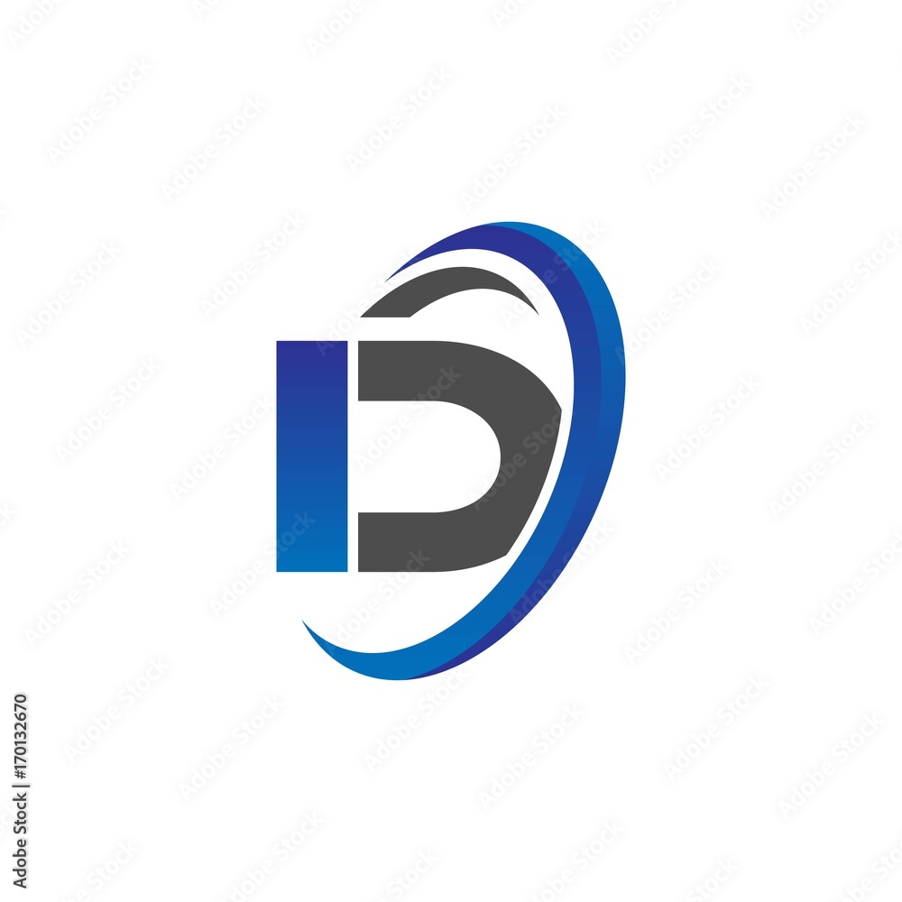 vector initial logo letters id with circle swoosh blue gray Stock ...