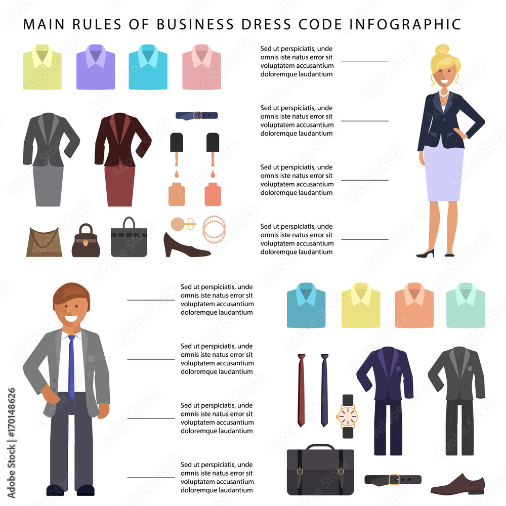 Business dress code infographic Stock Vector | Adobe Stock
