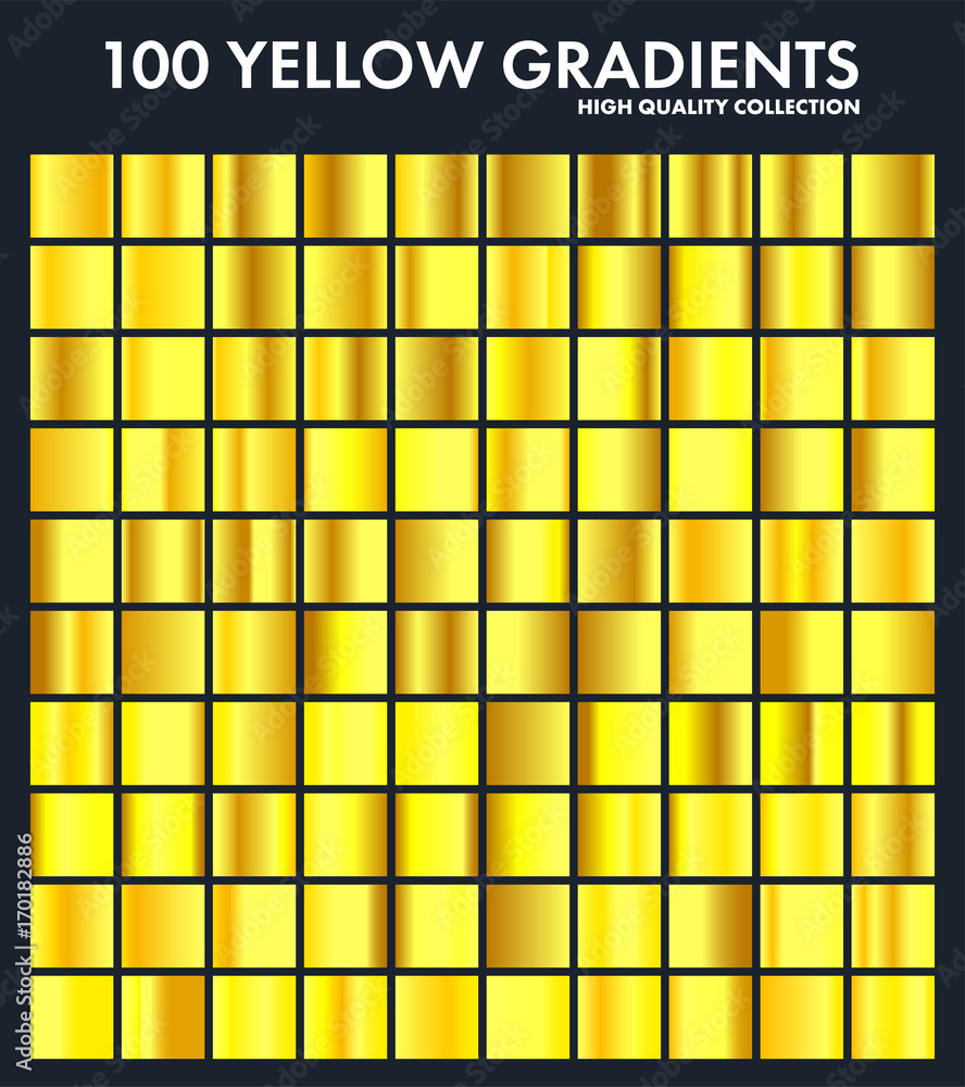 Yellow chrome gradient set,pattern,template.Sun,fruits colors for ...