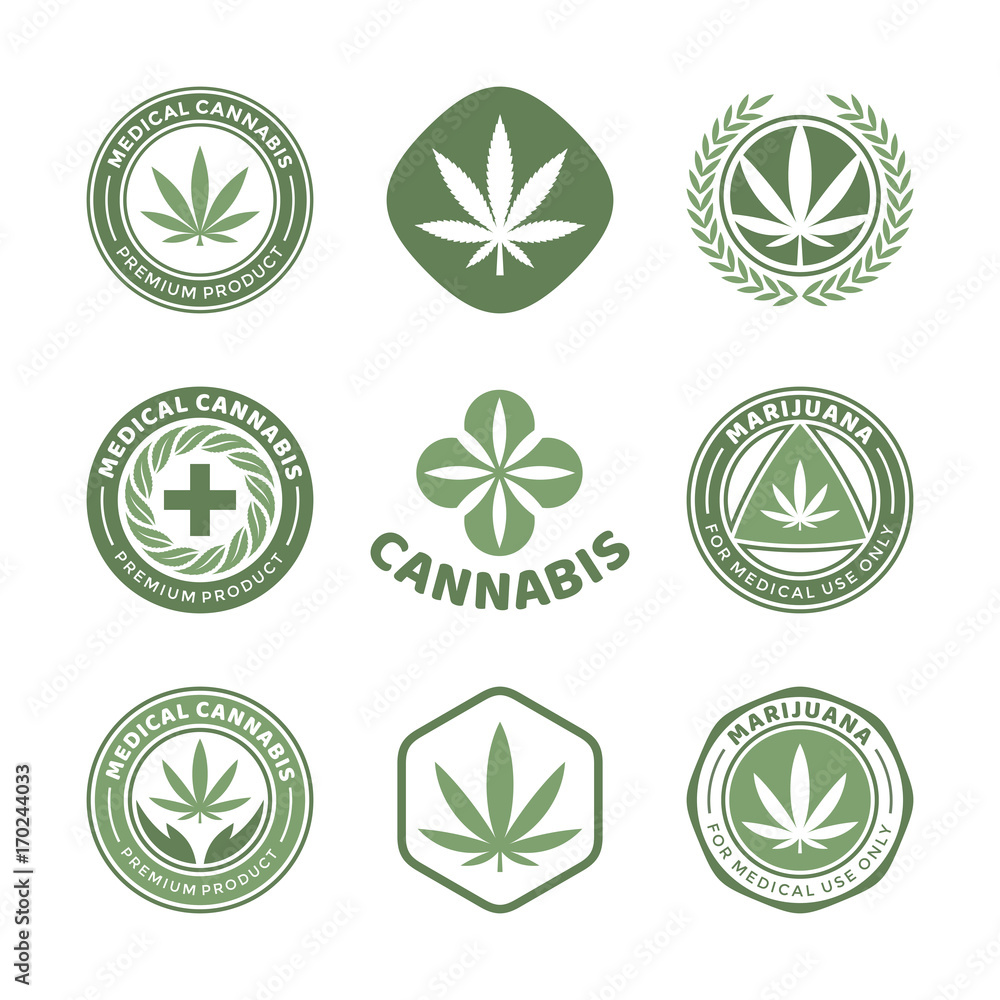 Medical marijuana and cannabis logo design elements Stock Vector ...