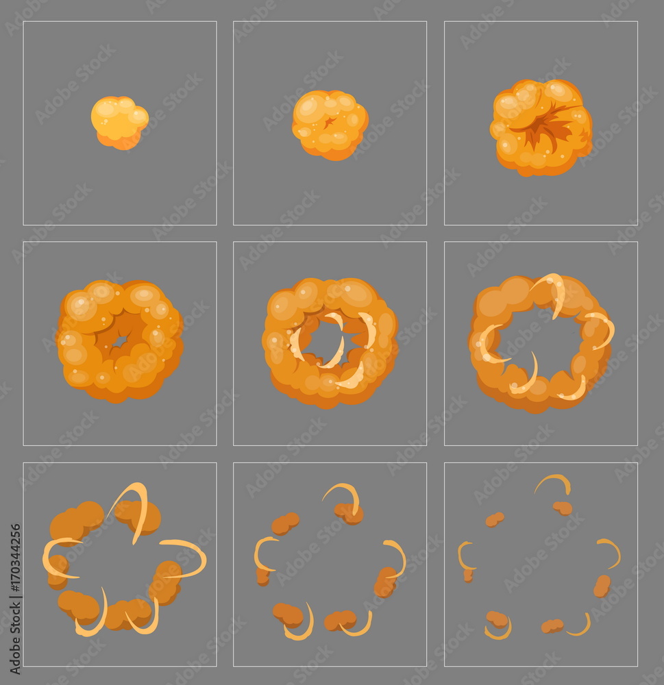 Fire explosion special effect animation frames Stock Vector | Adobe Stock