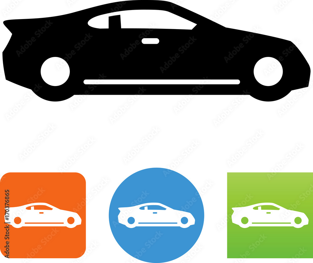Sports Car Side View Icon - Illustration Stock Vector | Adobe Stock