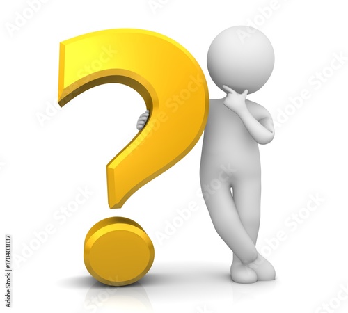 question mark yellow gold 3d interrogation point with thinking asking ...
