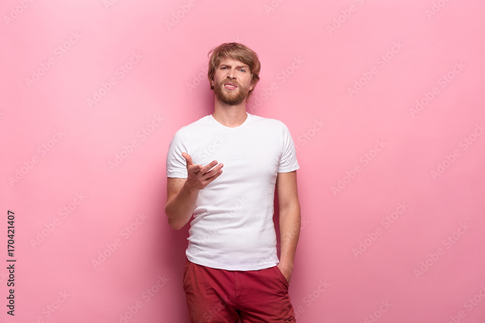 Negative human facial expressions, emotions and feelings. Portrait of ...
