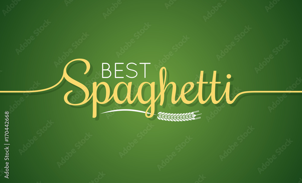 Spaghetti logo. Pasta lettering sign background Stock Vector | Adobe Stock
