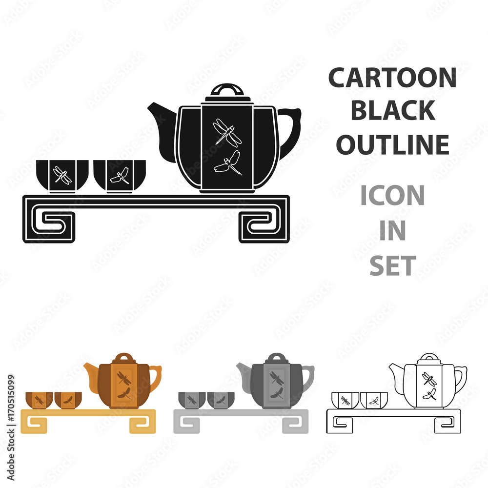 Japanese tea cartoon icon in cartoon style isolated on white background ...