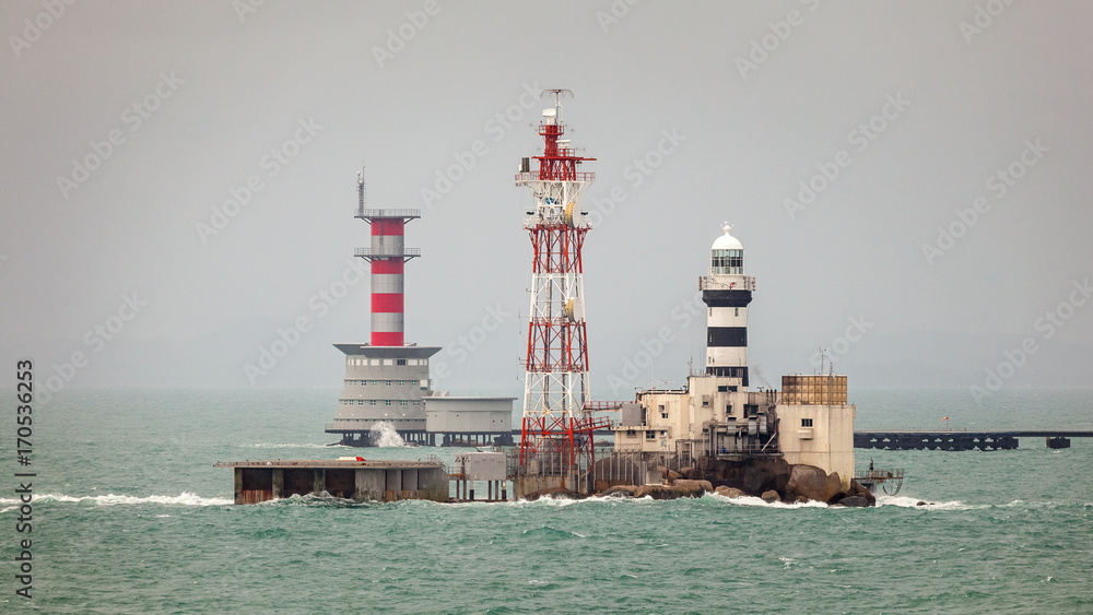Horsburgh Lighthouse on Pedra Branca Island of Singapore and Abu Bakar ...