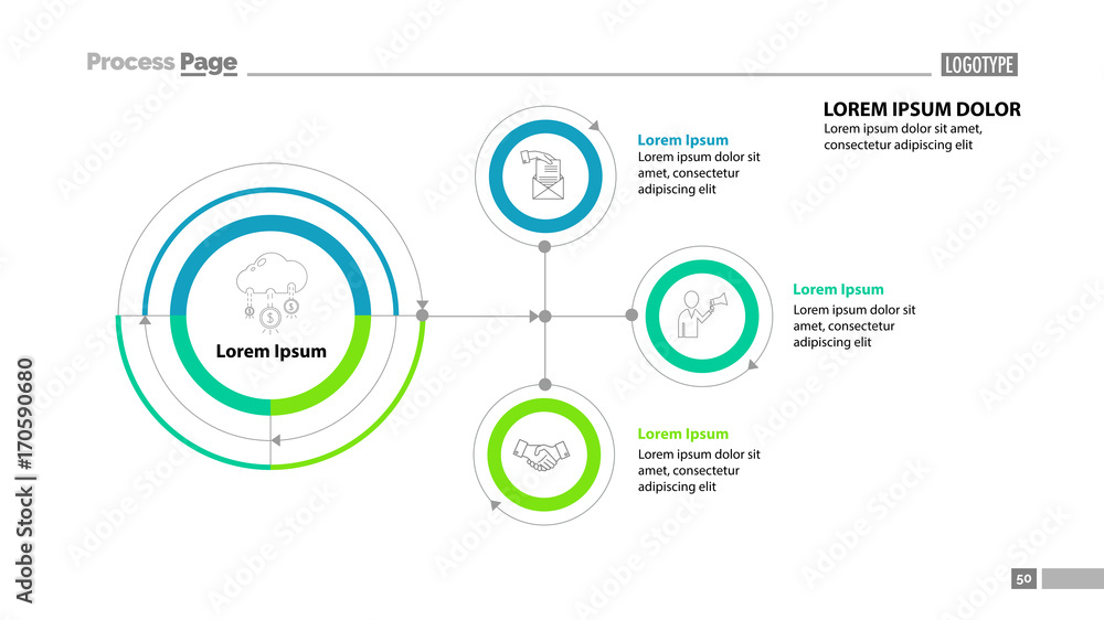 Flowchart slide template Stock Vector | Adobe Stock