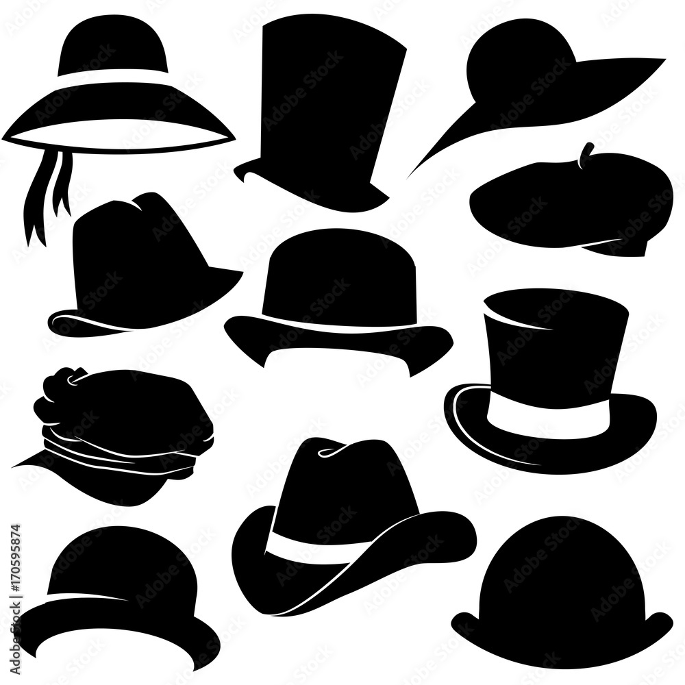 Hat vector icon set. Stock Vector | Adobe Stock