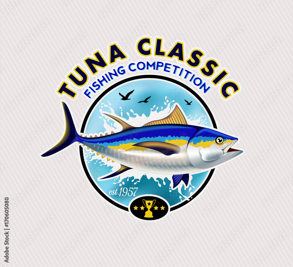 Tuna Fishing Logos. Vector Illustration. Stock Vector | Adobe Stock